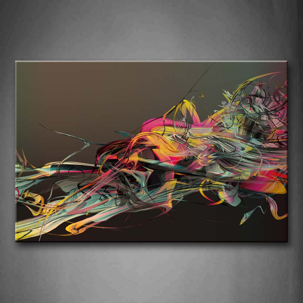 Digital Art Colorful Gray Background Wall Art Painting Pictures Print ...